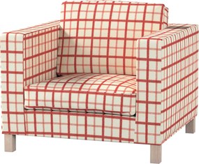 Potah na křesko IKEA Karlanda, krátký barva červená látka vzorované