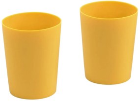Hořčicově žlutý silikonový dětský set dvou kelímků Kave Home Epiphany