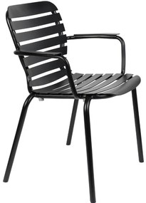 OnaDnes -20% Černá kovová zahradní židle ZUIVER VONDEL s područkami