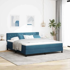 Postel s boxspringem s matrací Tmavě modrá 180 x 200 cm samet 3339126
