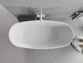 Mexen Luvo Slim volně stojící vana 170 x 75 cm, bílá, bílý přepad - 52801707500-20