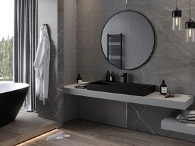 Mexen Loft, kulaté koupelnové zrcadlo 100 cm, barva rámu černá matná, 9850-100-100-000-70