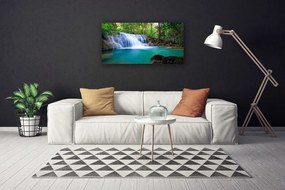 Obraz na plátně Vodopád Jezero Les Příroda 140x70 cm