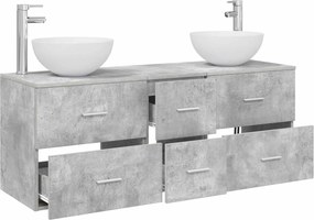 Sada koupelnových skříněk 3 ks Betonově šedá 3405814