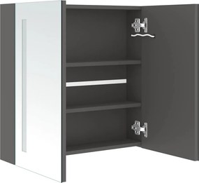 LED koupelnová skříňka se zrcadlem šedá 62 x 14 x 60 cm 326520