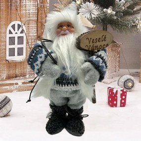 Vánoční dekorace, zpívající a tančící Santa Claus s dárky na zádech, 35cm