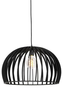 Art deco závěsná lampa černé dřevo 50 cm - Twain