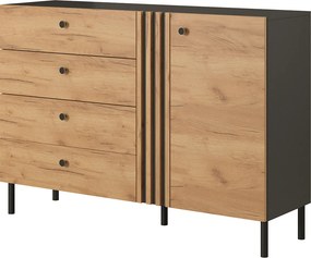 DECO | komoda D4S | 138 cm | kraft zlatý/antracit | VÝPRODEJ Z PRODEJNY