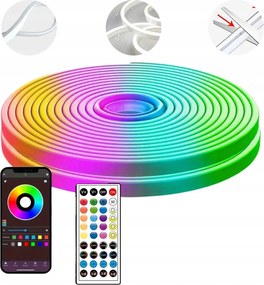 Led pásek Rgb 20 m Vodotěsný Dálkový Ovladač Aplikace IP65 24V Neon Elastický