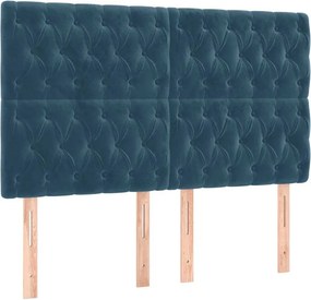 Box spring postel s matrací tmavě modrá 140x190 cm samet 3132859