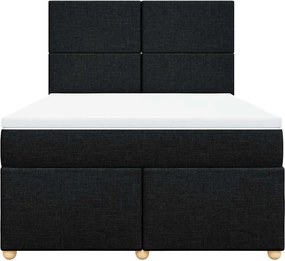 Box spring postel s matrací černá 160x200 cm textil 3293626