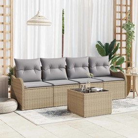 Sada zahradních pohovek 5 ks 4-Počet míst Beige a šedá 3354239