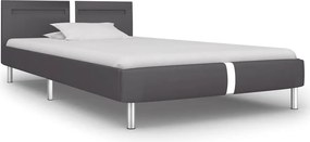 Rám postele s LED šedý umělá kůže 90 x 200 cm 280856