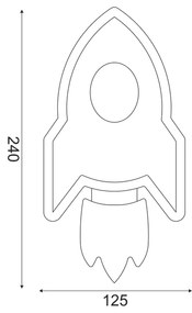 ACA DECOR LED dětské svítidlo NASA Red 5,5W/230V/3000K/385Lm/IP20