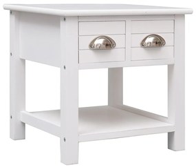 Odkládací stolek bílý 40 x 40 x 40 cm dřevo pavlovnie - Default Title