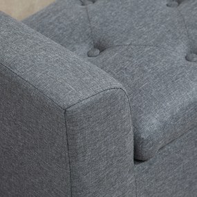 HOMCOM Lavice s úložným prostorem, čalouněná lavice se vzhledem lnu, dřevěné nohy, lavice na spaní s nosností do 130 kg, do obývacího pokoje ložnice …