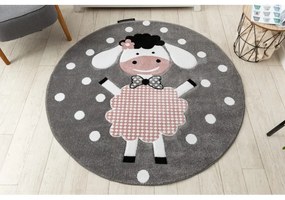 Dywany Łuszczów Dětský kusový koberec Petit Dolly sheep grey kruh ROZMĚR: 140x140 (průměr) kruh