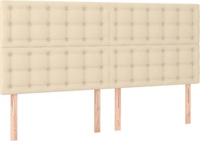 Box spring postel s matrací a LED krémová 180x200 cm textil 3135778