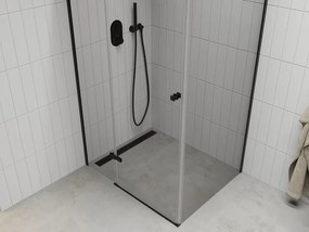 Mexen Roma sprchový kout 80x90cm, 6mm sklo, černý profil-čiré sklo, 854-080-090-70-00