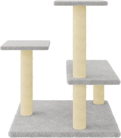 Škrabadlo pro kočky se sisalovými sloupky světle šedé 61 cm 172086