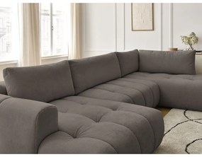 Taupe rozkládací/s úložným prostorem rohová pohovka (pravý roh/do "U") Fuji – Bobochic Paris