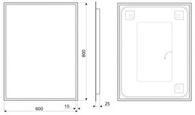 Sapho, TAURI LED podsvícené zrcadlo 60x80cm