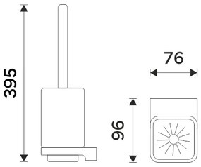 Nimco Toaletní WC kartáč s hranatou rukojetí MAC 29094CN-HR-90