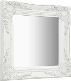 Nástěnné zrcadlo barokní styl 40 x 40 cm bílé 320304