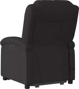 Zvedací masážní polohovací křeslo černé textil 3204178