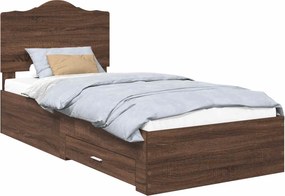Rám postele se zásuvkou Hnědý dub 70 x 190 cm Kompozitní dřevo 3413672