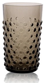 Sklenice, Jílek Glassworks, HOBNAIL, Černý kouř, 250 ml, 6 ks