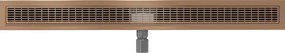 Mexen Flat, lineární podlahový žlab 80 cm, M33, měděná matná, 1C33080-15
