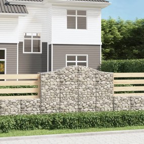 Klenuté gabionové koše 7 ks 200x50x140/160cm pozinkované železo 3145687