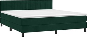 Box spring postel s matrací tmavě zelená 160x200 cm samet 3141434