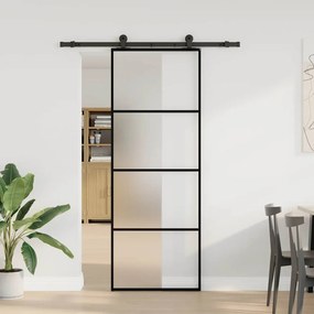 Posuvné dveře s kováním 76x205 cm ESG sklo a hliník 3332862
