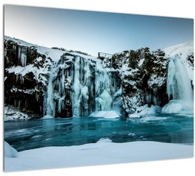 Obraz zamrzlých vodopádů (70x50 cm)