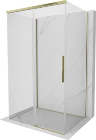 Mexen Rox-3S, 3-stěnný výsuvný sprchový kout 135 x 75 cm, čiré sklo, zlatý profil, 8C2-135-075-50-00-3S
