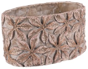 Betonový obal na květináč Flower, ovál, 13 x 21 x 12 cm, 21 cm