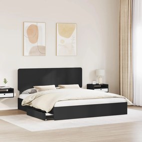 Postel s úložným prostorem Černá 200 x 200 cm Kompozitní dřevo 3412652