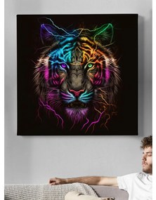 Obraz na plátně - Zářící Tygr FeelHappy.cz Velikost obrazu: 140 x 140 cm