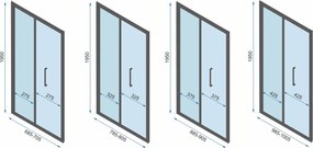 Rea Rapid Fold, 3-stěnný sprchový kout se skládacími dveřmi 100 (dveře) x 100 (stěna) x 195 cm, 6/4mm čiré sklo, černý profil, KPL-09918