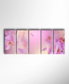 Malvis ® Obraz rozkvetlá orchidej ROZMĚR (šířka x výška): pětidílný obdélník 150x60 cm