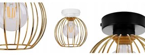 Stropní svítidlo TORONTO, 1x zlaté drátěné stínítko, (výběr ze 2 barev konstrukce)