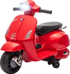 AIYAPLAY Elektrická dětská motorka pro 2–6 let s baterií 6V, světlometem, houkačkou a pomocnými kolečky, červená
