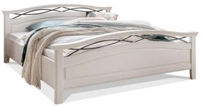 Masivní bílá postel z borovice Morana 180x200