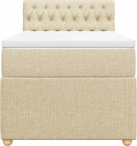 Box spring postel s matrací krémová 100 x 200 cm textil 3287379