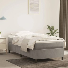 Box spring postel s matrací světle šedá 100x200 cm samet 3144663