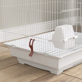 PawHut voliérová klec pro ptáky s více dveřmi, 4 krmítka, 3 bidla, houpačka, žebříky a vyjímatelný podnos pro papoušky, kanárky, andulky 46x36x100 cm…