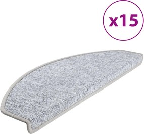 15 ks Nášlapy na schody světle šedé 65 x 24 x 4 cm 133887