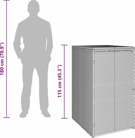 vidaXL Kontejner na odpadky Černá 65 x 80 x 115 cm Polyethylen [42008240]